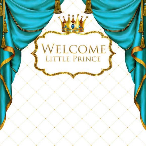Baby Shower Photography Backdrops Welcome Little Princess Blue Curtain ...