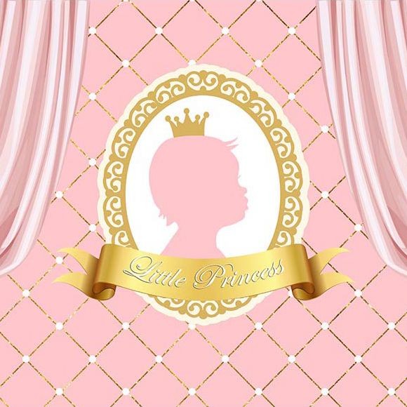Baby Shower Photography Backdrops Little Princess Pink Curtain Background