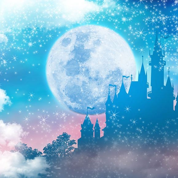 Cartoon Photography Backdrops Magic Castle Star Moon Background For ...