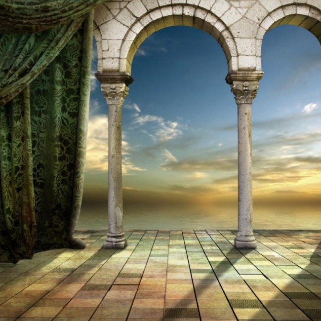 Photography Backdrops Attic Arched Door Architecture Background For ...