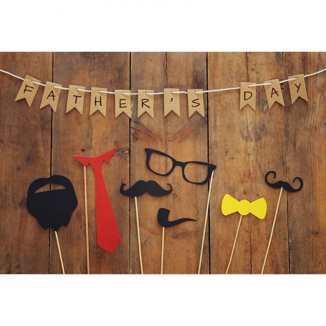 Father's Day Photography Backdrops Funny Bearded Brown Wood Floor ...