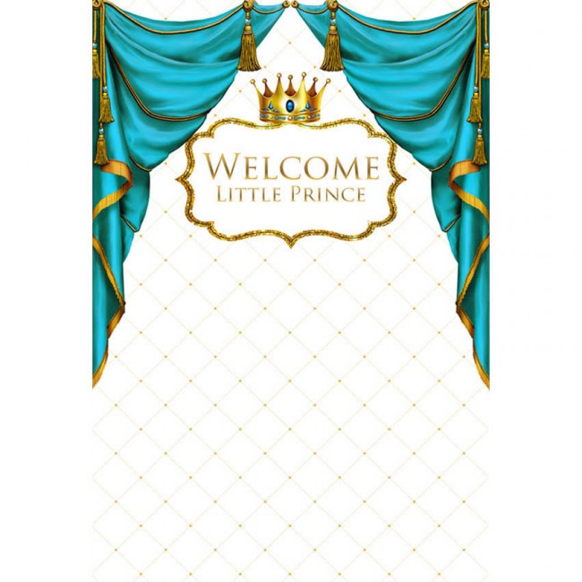 Baby Shower Photography Backdrops Welcome Little Princess Blue Curtain ...