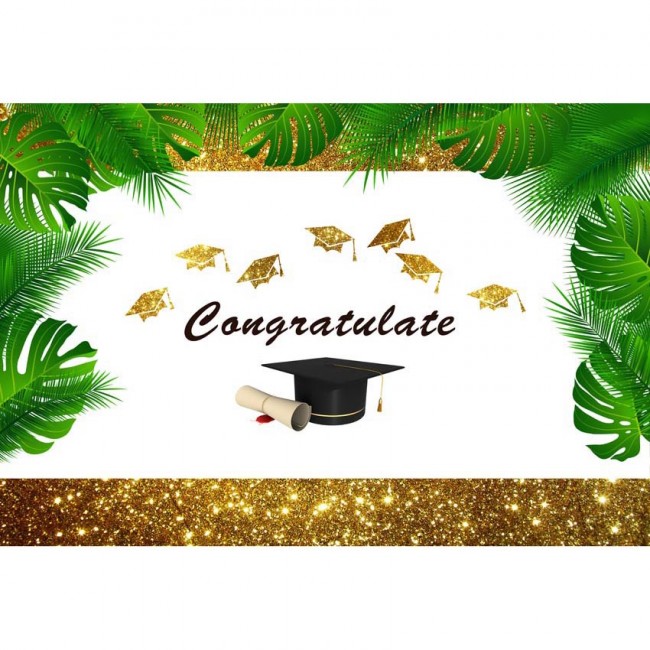 Custom Photography Backdrops Graduation Palm Leaf Background For Party