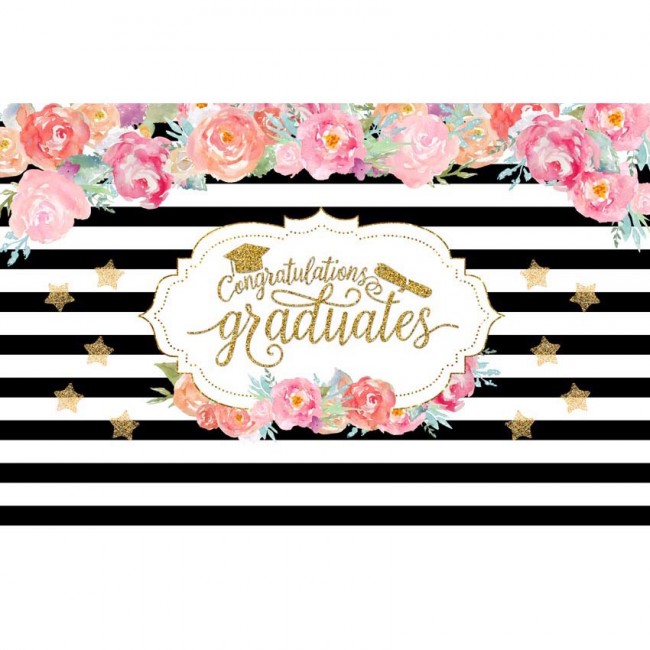 Custom Photography Backdrops Graduation Time Message Board Flowers ...