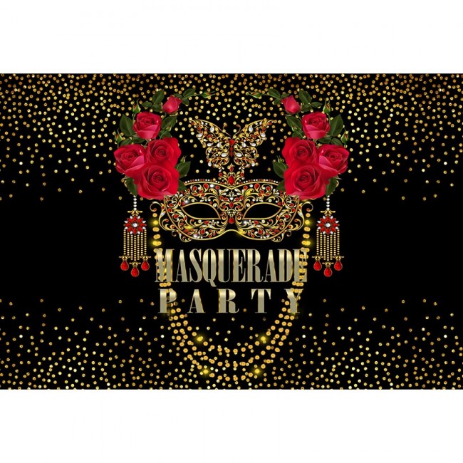 Custom Photography Backdrops Red Roses Masquerade Prom Sequin ...