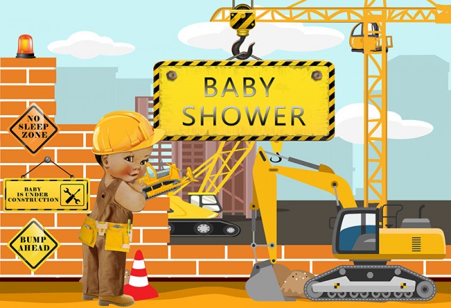 Baby Shower Photography Backdrops Little Baby Princess Engineer Background