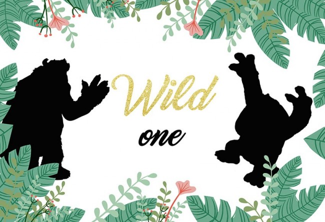 Custom Photography Backdrops Palm Leaf White Wild One Background