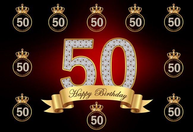 Birthday Photography Backdrops Crown King Fifty Years Old Background