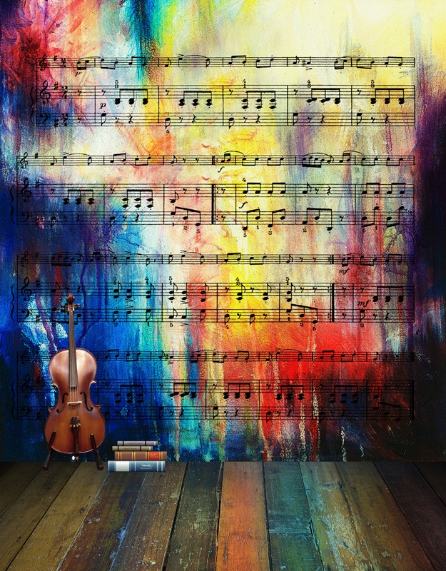 Graffiti Photography Backdrops Musical Note Guitar Background For Photo ...