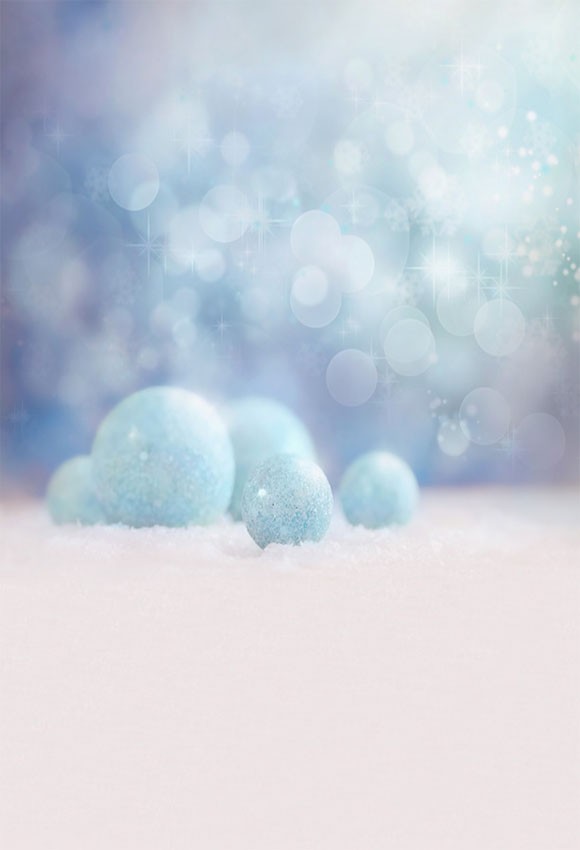 Christmas Photography Backdrops Blue Snowball Snow Fuzzy Background
