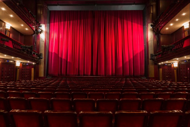 Opera House Hall Photography Background Red Curtain Large Stage Backdrops