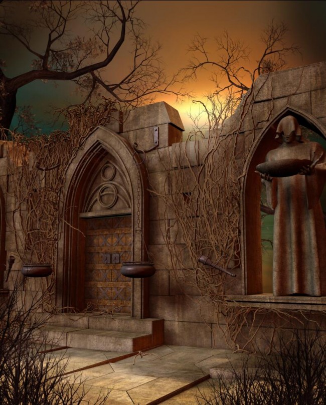 Photography Backdrops Magic Temple Sunset Architecture Background