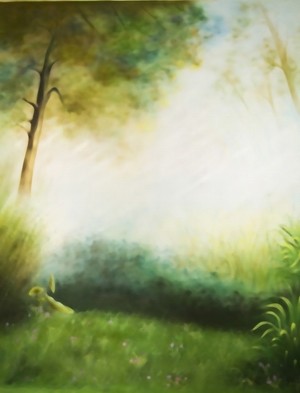 Oil Painting Photography Background Grass Tree Sunshine Backdrops