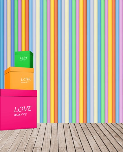 Valentine's Day Photography Background Box Wood Floor Color Backdrops
