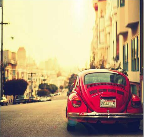 Car Photography Backdrops Twilight Street Side Red Sedan Background
