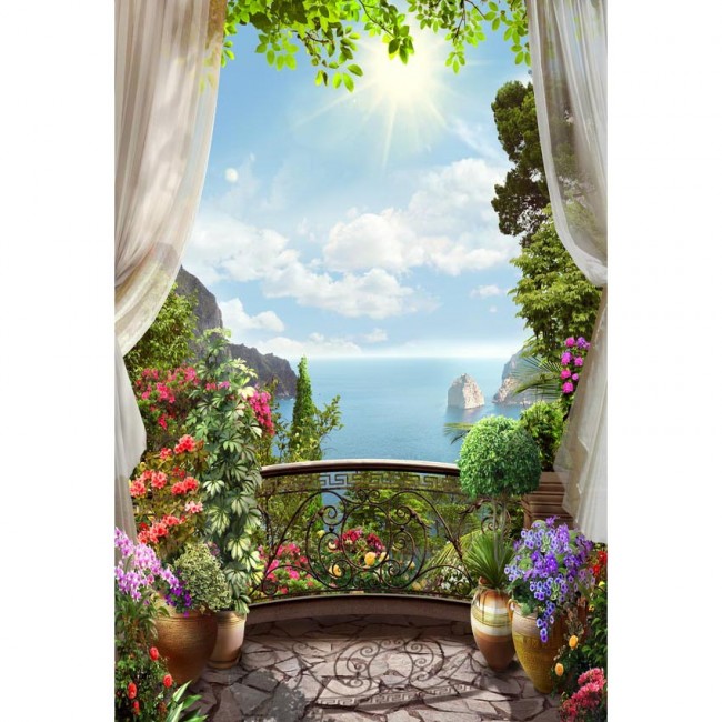 Photography Background Island Flower Balcony Wedding Sunlight Backdrops ...
