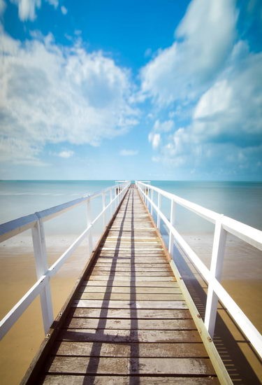 Tourist Photography Background Blue Sky Bridge Sea Backdrops